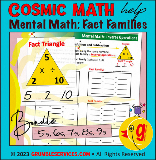 Inverse Operations & Fact Families BUNDLE: 5s, 6s, 7s, 8s, 9s - Math ...