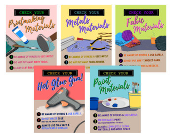 POSTERS: Material Safety Use & Clean Up Reminders (Bundle) - Amped Up ...