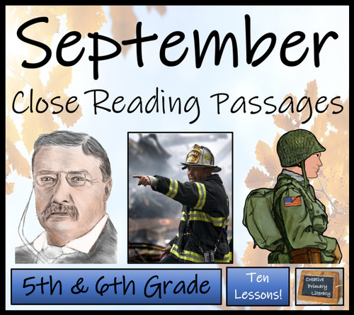 September Close Reading Comprehension Passages | 5th Grade & 6th Grade ...