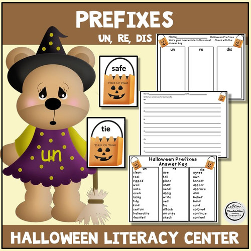 Prefixes Literacy Center Halloween Theme