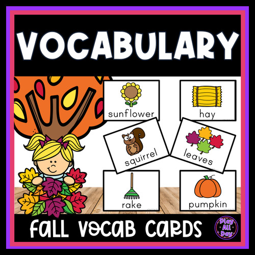 FALL Themed Vocabulary Cards - Amped Up Learning