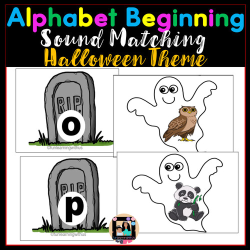Alphabet Beginning Sound Matching - Halloween Theme Beginning Sound ...