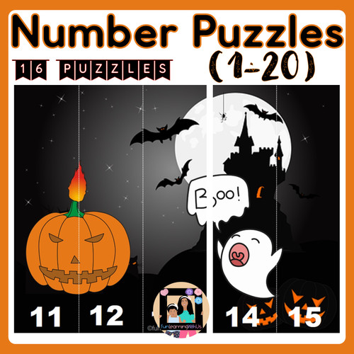 Number Sequencing Puzzle Number Sense Activity(1-20) Halloween Theme Puzzle