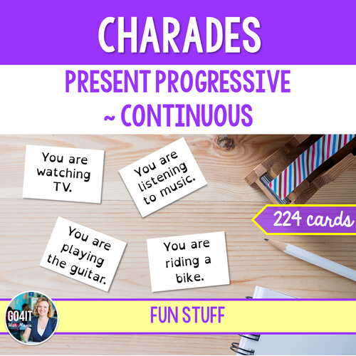 Charades Game | Present Progressive Continuous | PRINT & GO PDF