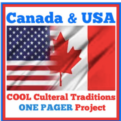 Canada & USA Cultural Traditions ONE-PAGER Project - Amped Up Learning