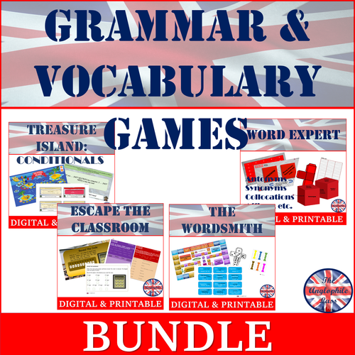 Grammar and Vocabulary Games Bundle - Amped Up Learning
