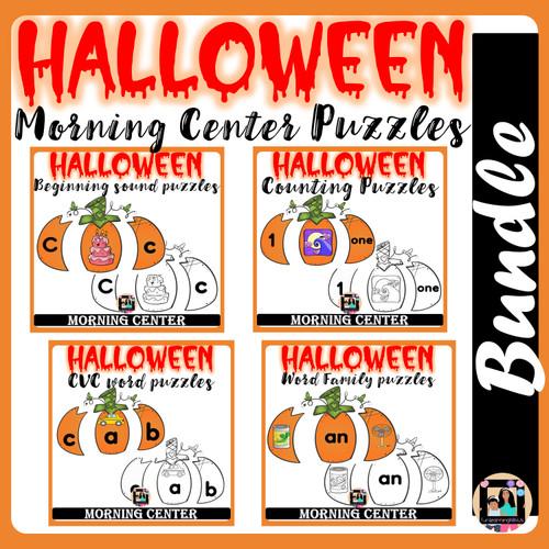 Build a Pumpkin Halloween Literacy & Math Morning Center Bundle ...