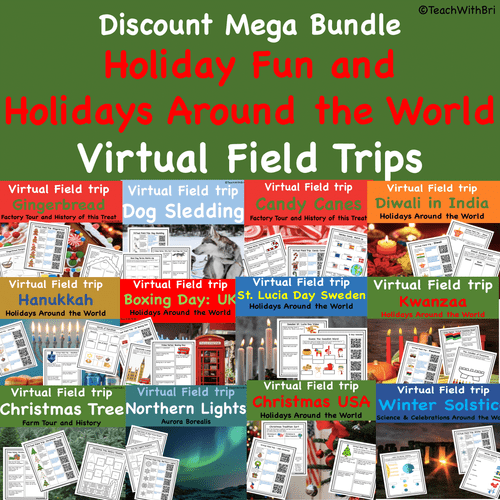 Holidays Around the World and Holiday Fun Virtual Field Trips Mega ...