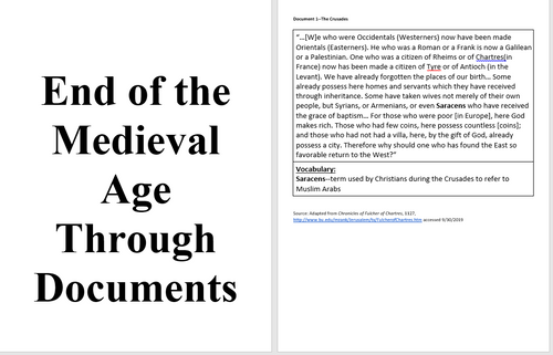 The End Of the Medieval Age Through Documents Activity - Amped Up Learning