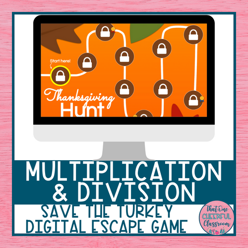Multiplication and Division Thanksgiving Digital Math Escape Game ...