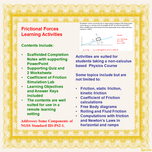 Frictional Forces Learning Activities Package