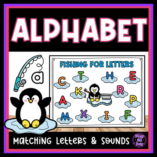 Alphabet Ice Fishing | Letter Matching and Beginning Sounds Activity ...
