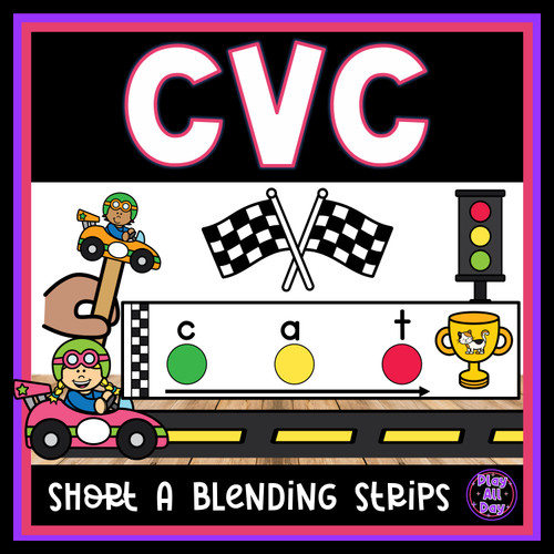 CVC Blending Strips Short A Words | Science of Reading Phonics - Amped ...