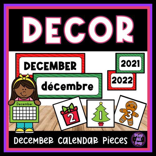 December Calendar Pieces and Numbers | French Version Included! - Amped ...
