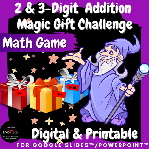 Christmas Math Game Magic Gift Challenge 2-digit & 3-digit Addition ...