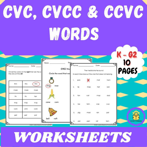 Phonics CVC, CVCC and CCVC Worksheets