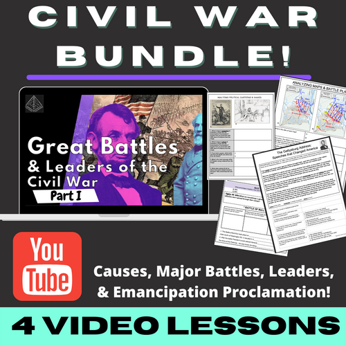 The Civil War Full Bundle | VIDEO Lessons & Activities! - Amped Up Learning