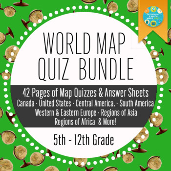 Geography & World History: World Map Quizzes / Quiz Bundle