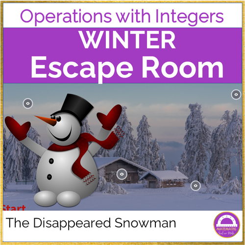 Winter Math Escape Room Integers Operations The Disappeared Snowman