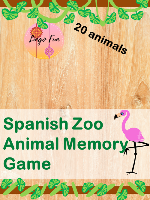 Spanish Zoo Animal Memory Game