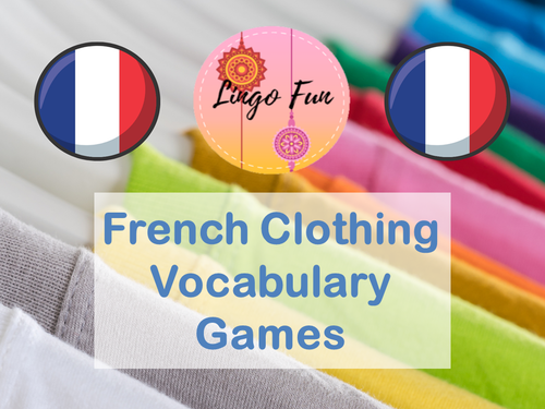 French Clothes Vocabulary Dice Games and Board Game