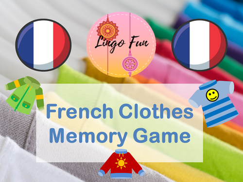 French Clothes Memory Game - Amped Up Learning