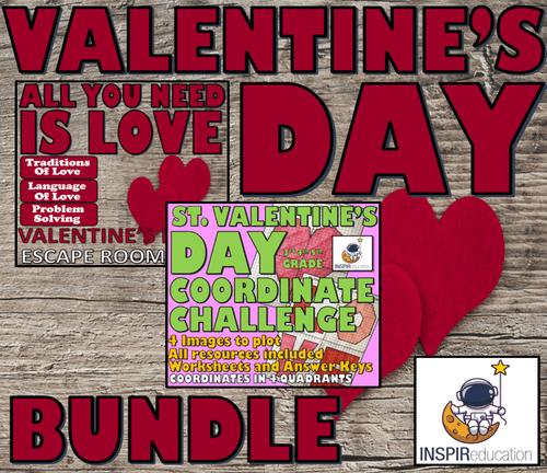 Valentine's Day Bundle: ESCAPE ROOM and COORDINATE CHALLENGE