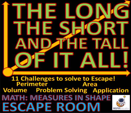 ESCAPE ROOM: MATH Perimeter, Area and Volume - Simple and Compound ...