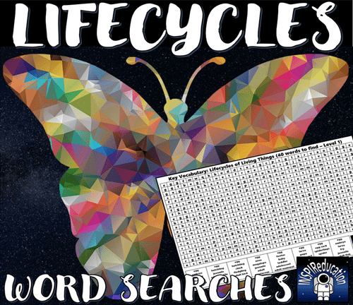 SCIENCE Life Cycles - 3 Word Searches - Levelled, Instructions and ...