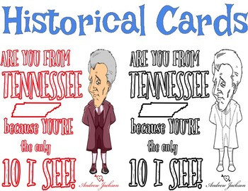 Andrew Jackson Historical Valentine's Cards Are You from Tennessee?