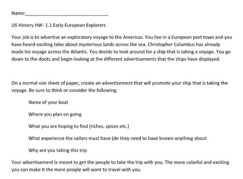 Early Explorers Assignment - Amped Up Learning