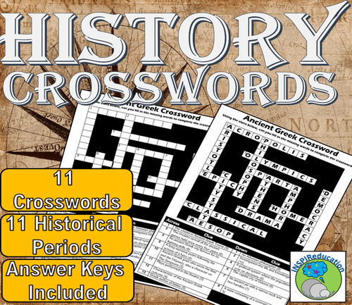 History Crosswords: 11 Time Periods, 11 Crosswords, Answer Keys, Print ...