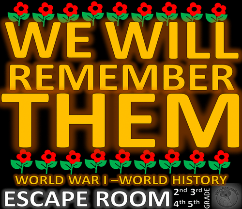 History ESCAPE ROOM: World War 1: 10 Challenges, Resources, Answer Key ...