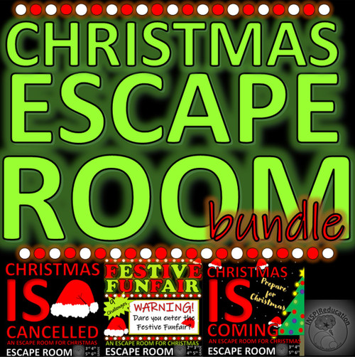 Christmas ESCAPE ROOM Bundle: 7 ROOMS to use - resources, challenges ...