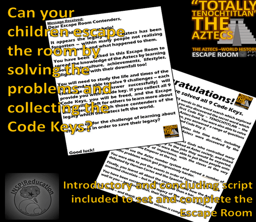 The aim of the Escape Room is to provide jeopardy for the children to ...