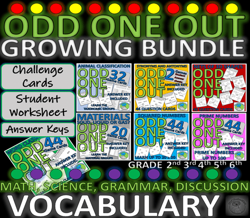 Science, Math and ELA ODD ONE OUT Card Games BUNDLE, Download, print ...