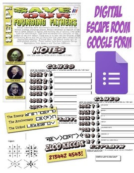 Digital Escape Room - Save the Founding Fathers! Google Drive