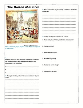 Boston Massacre Propaganda and Newspaper Lesson Plan and Worksheet