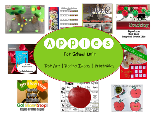 Complete Week of Apple Themed Unit Activities for Preschool or Tot ...