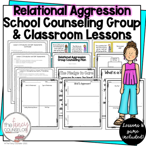 Relational Aggression Bullying School Counseling Group and Lessons Unit ...