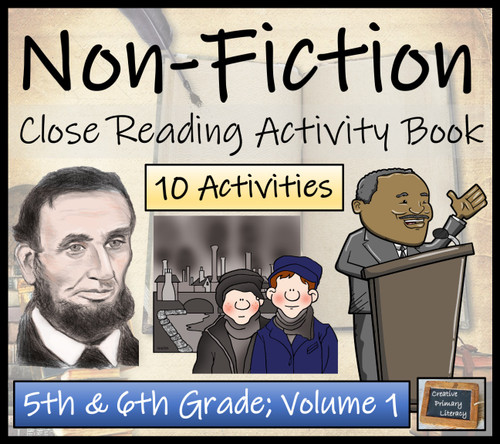 Non-Fiction Close Reading Comprehension Activity Book | 5th Grade & 6th ...