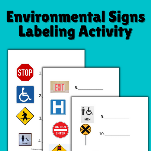 Safety Environmental Signs Labeling Activity | Occupational Therapy ...