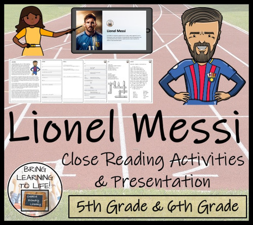 Lionel Messi Close Reading Comprehension Activities | 5th Grade & 6th ...