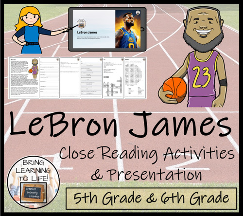 LeBron James Close Reading Comprehension Activities | 5th Grade & 6th ...