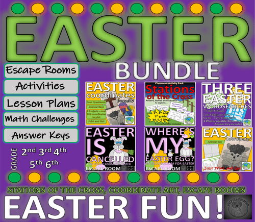 EASTER BUNDLE OF ACTIVITIES: Party, Escape Rooms, Math Challenges, STEM ...