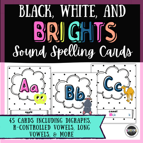 Black, White, and Brights- Elementary Sound Spelling Wall - Amped Up ...
