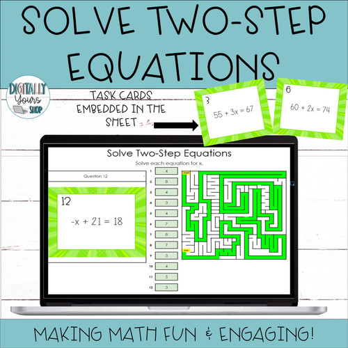 Solve Two-Step Equations Digital Maze - Amped Up Learning