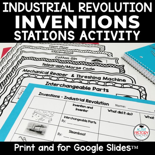 Industrial Revolution Inventions Activity Stations Worksheet ...