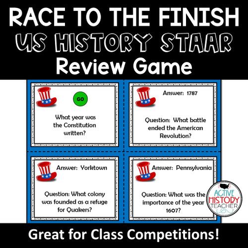 US History STAAR Review Activity Race to the Finish 8th Social Studies ...