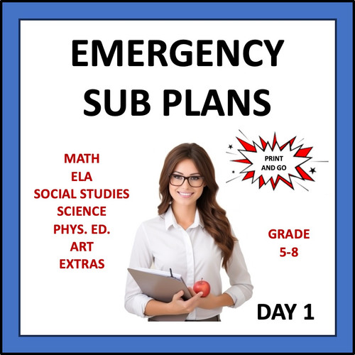 Emergency Sub Plans for Middle School: Day 1